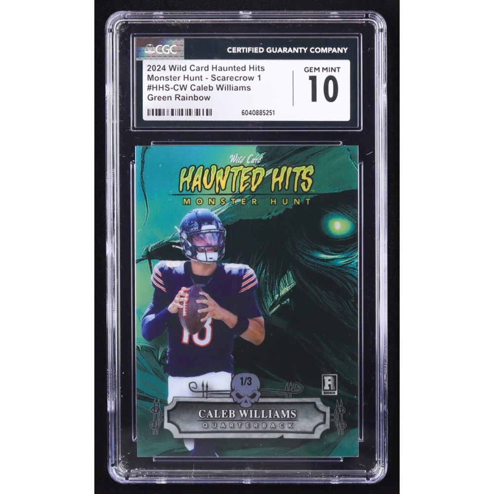 Caleb Williams 2024 Wild Card Haunted Hits Monster Hunt Scarecrow Green ...