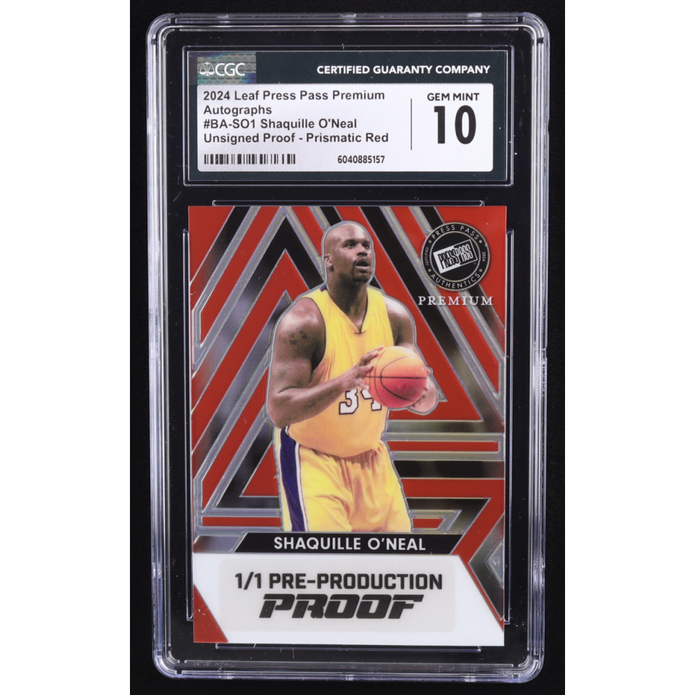 Shaquille O'Neal 2024 Leaf Press Pass Premium Prismatic Red Pre ...