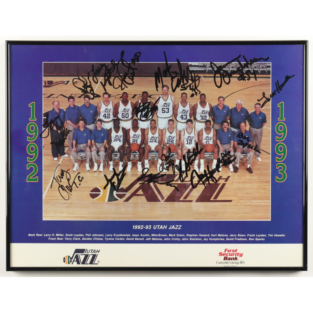 Karl Malone Personally Owned 1992-93 Jazz Custom Framed Poster Display ...