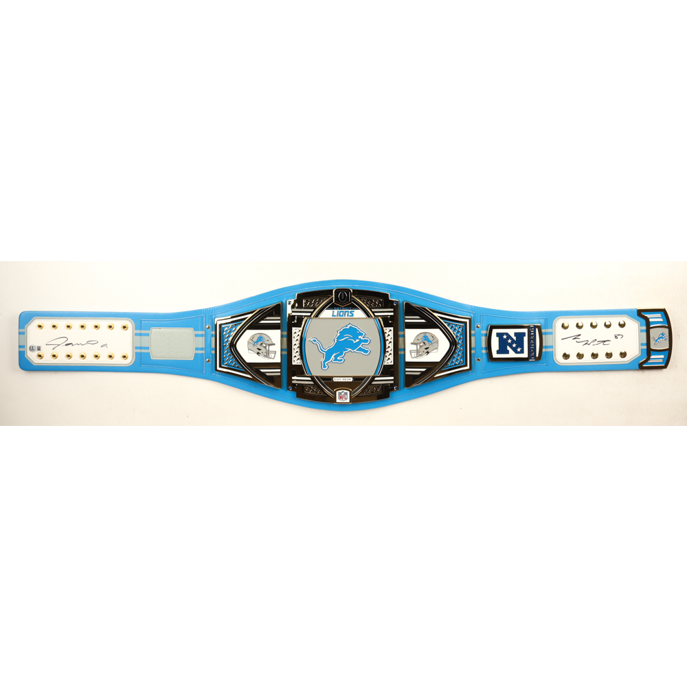 Jameson Williams & Sam LaPorta Signed Lions WWE Legacy Title Belt ...