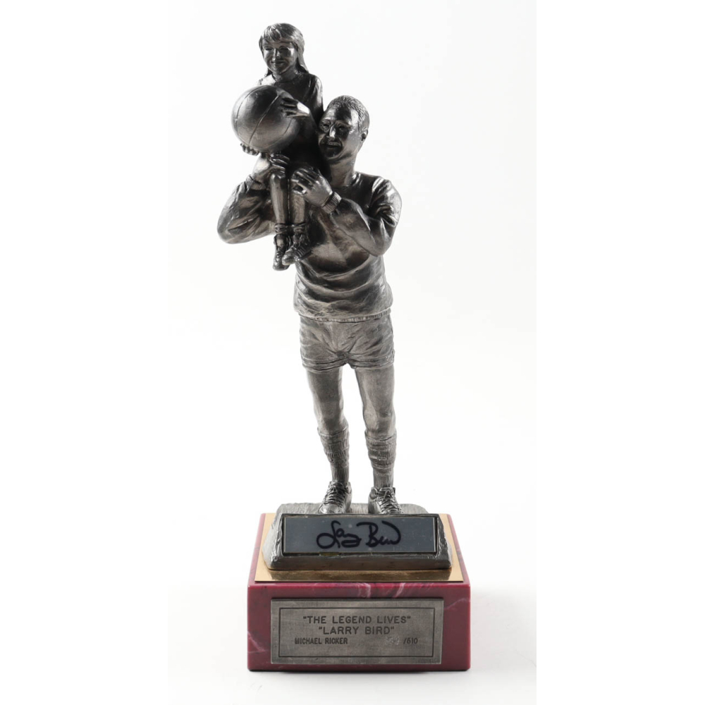 Larry Bird Signed LE Michael Ricker "The Legend Lives" Pewter Statue Of ...