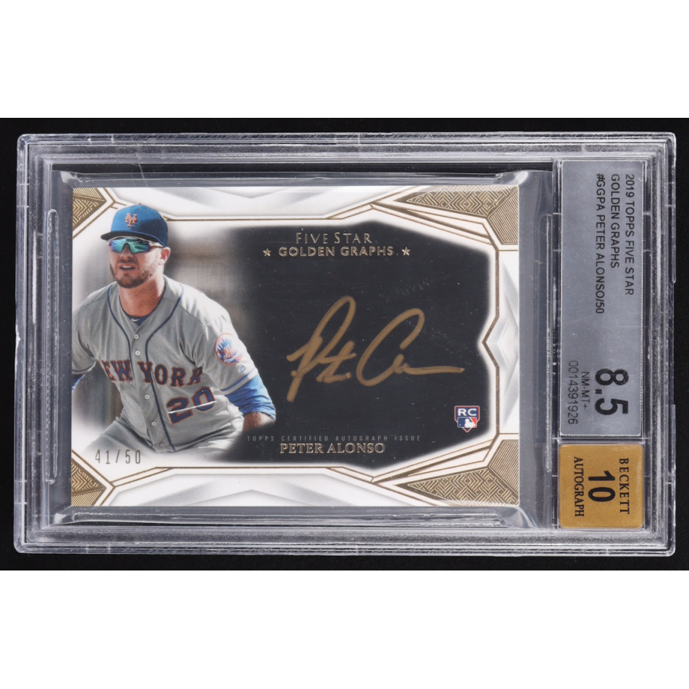 Peter Alonso 2019 Topps Five Star Golden Graphs #GGPA RC #41/50 (BGS 8. ...