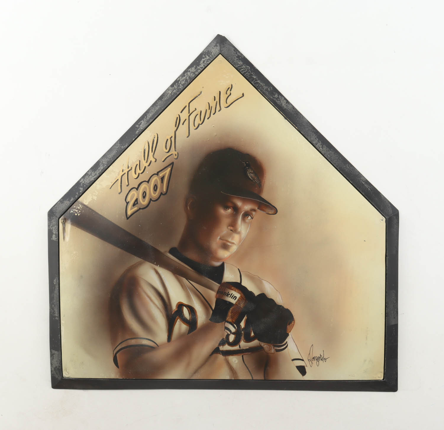 Cal Ripken Jr. Hand-Painted Home Base Plate Inscribed "HOF 2007 ...