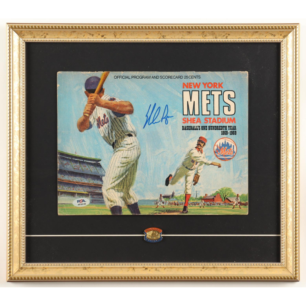 Nolan Ryan Signed Custom Framed 1969 Mets Shea Stadium Program Display ...