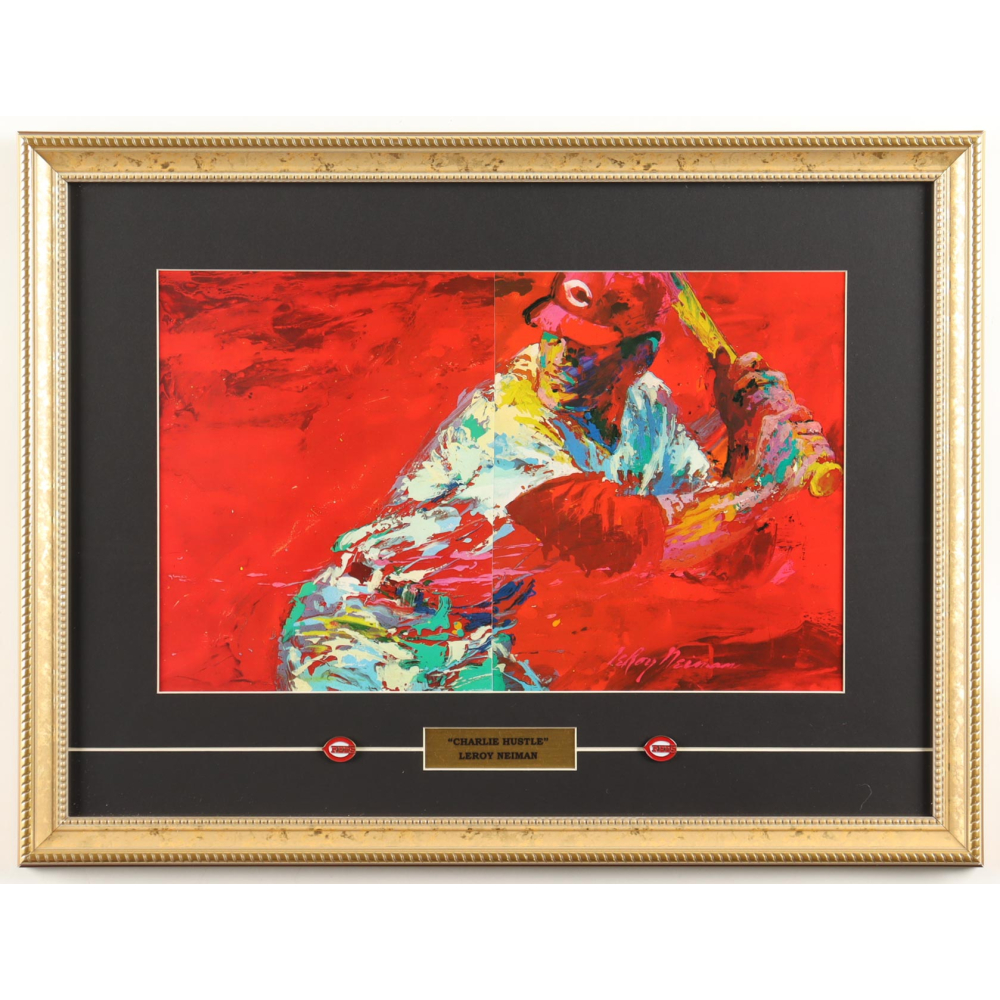 LeRoy Neiman "Charlie Hustle" Custom Framed Pete Rose Art Print with (2 ...