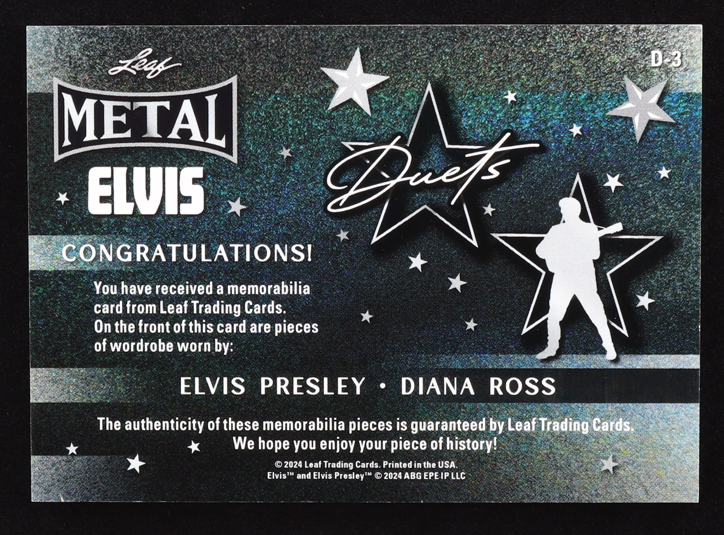 Elvis Presley / Diana Ross 2024 Leaf Elvis Presley Icons Collection ...