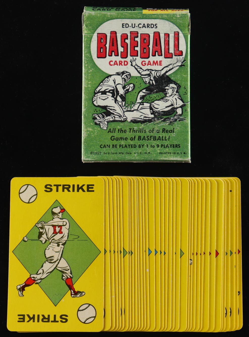 Vintage 1957 Ed-U-Cards Baseball Card Game Complete Set With (36) Cards ...