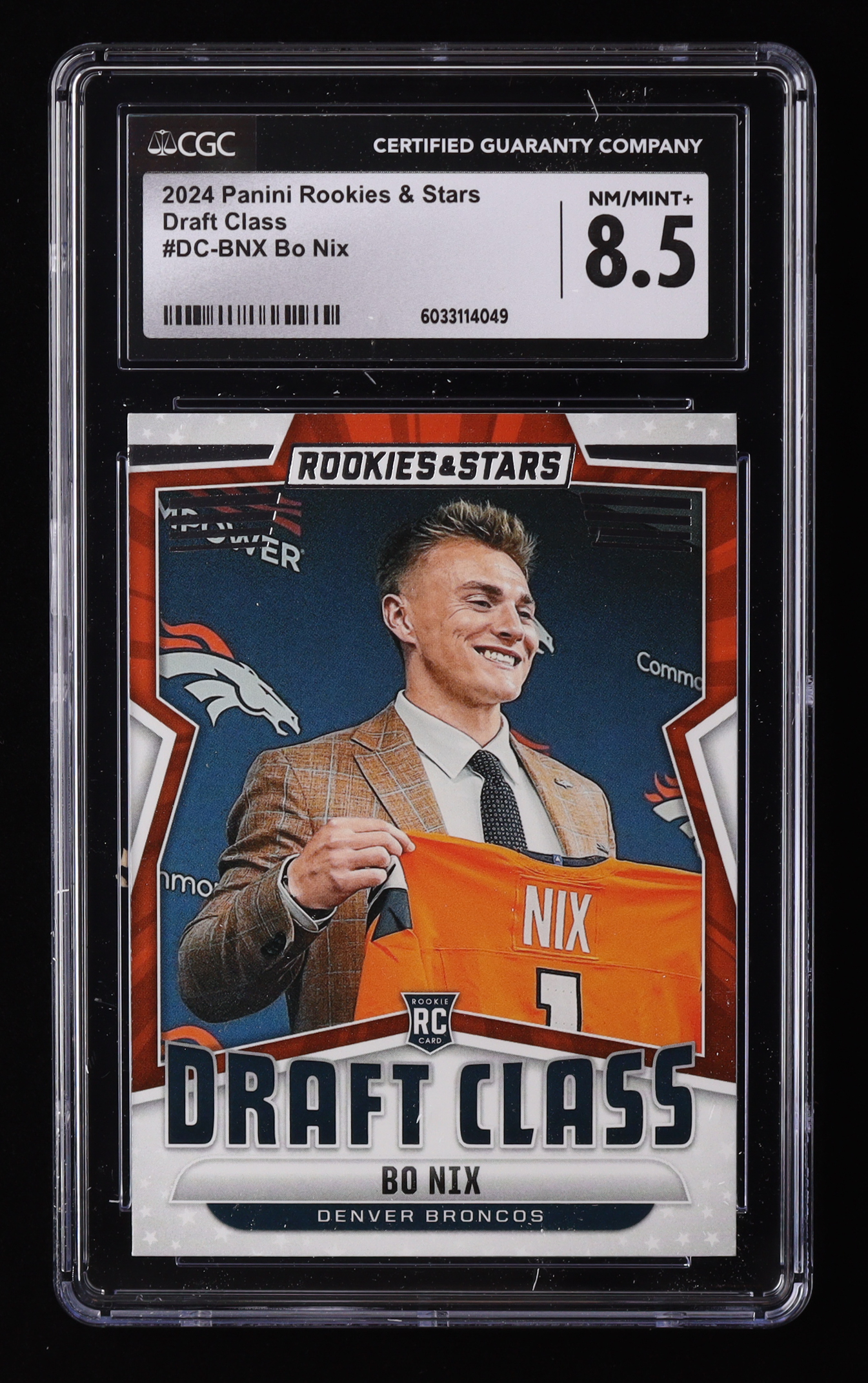 Bo Nix 2024 Panini Rookie & Stars Draft Class #DC-BNX RC (CGC 8.5 ...