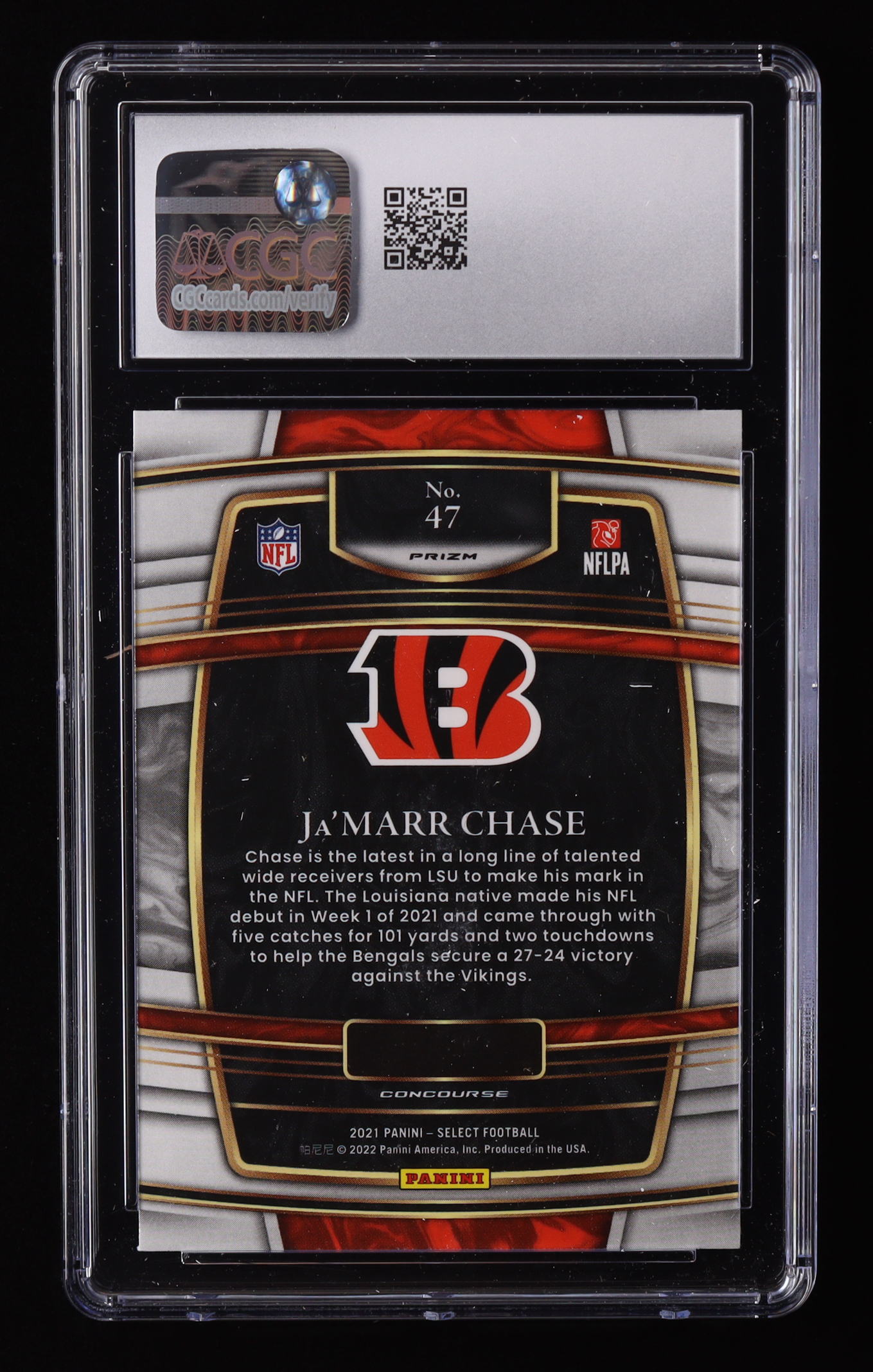 Ja'marr Chase 2021 Panini Select Silver #47 RC (CGC 9) | Pristine Auction