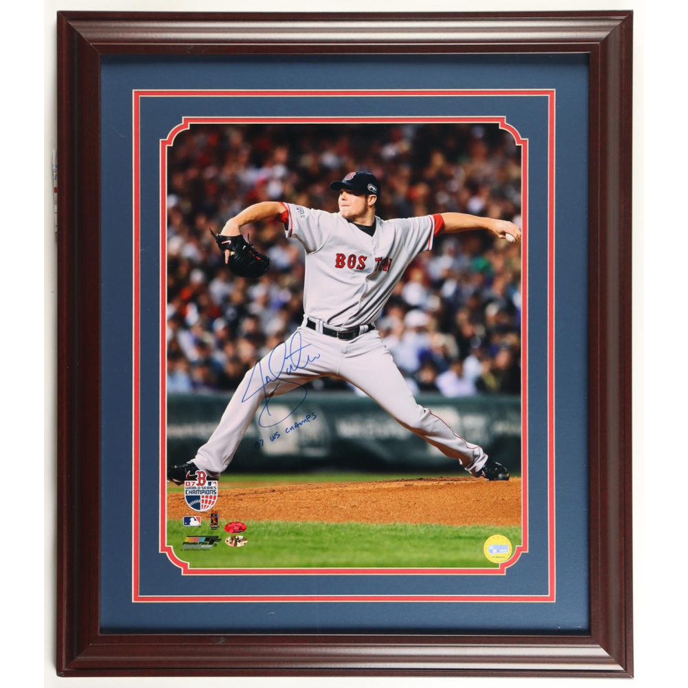 Jon Lester Signed Red Sox Custom Framed Photo Inscribed "07 WS Champs ...