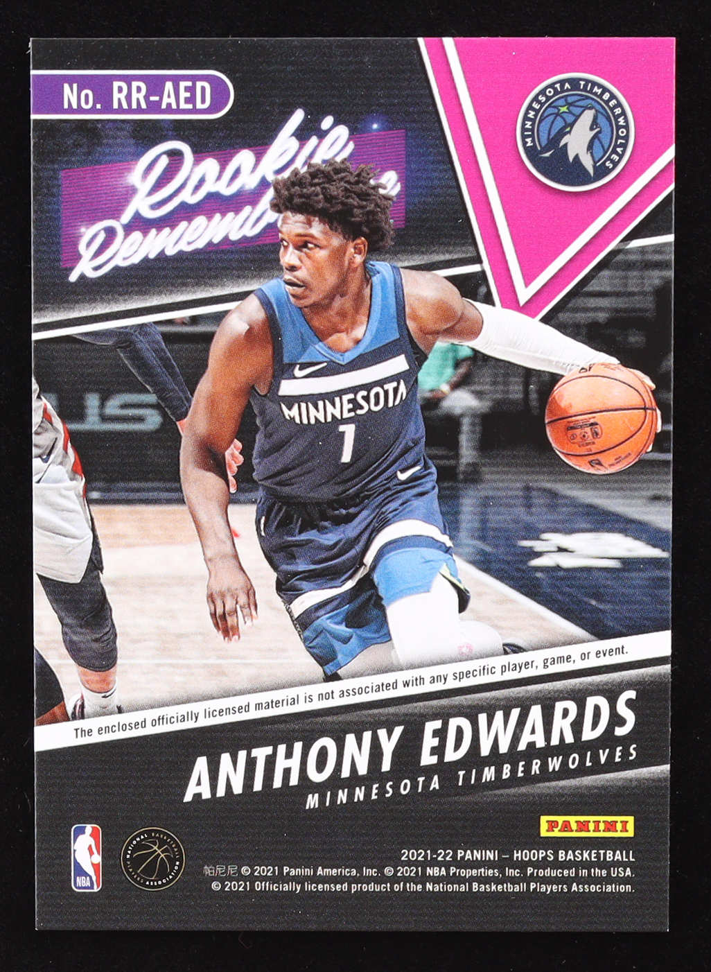Anthony Edwards 2021-22 Hoops Rookie Remembrance #3 | Pristine Auction