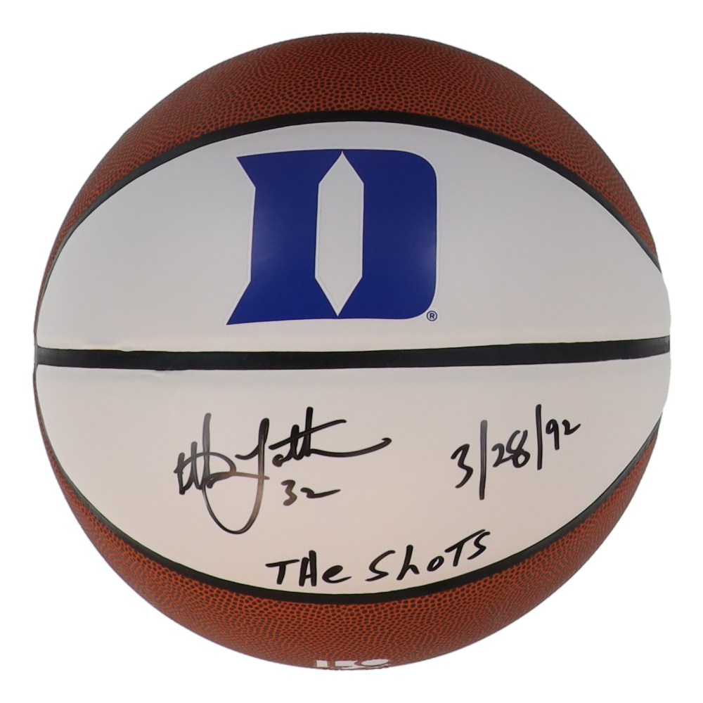 Christian Laettner Signed Duke Logo Basketball Inscribed "The Shot ...