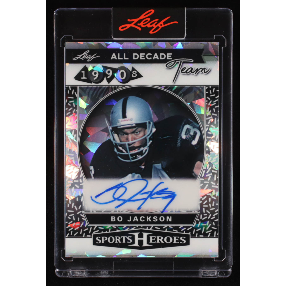 Bo Jackson Signed 2025 Leaf Sports Heroes All Decade Team 1990s Crystal ...