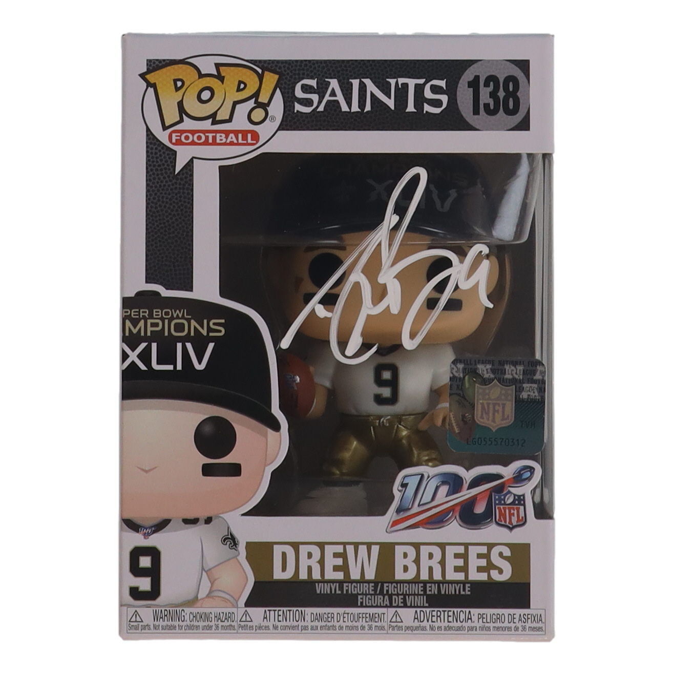 Drew Brees Signed Saints #138 Funko Pop! Vinyl Figure (Beckett ...