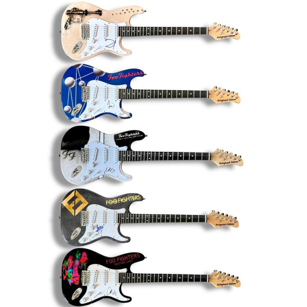 "Foo Fighters" Set of (5) Electric Guitars Signed By (5) with Dave ...