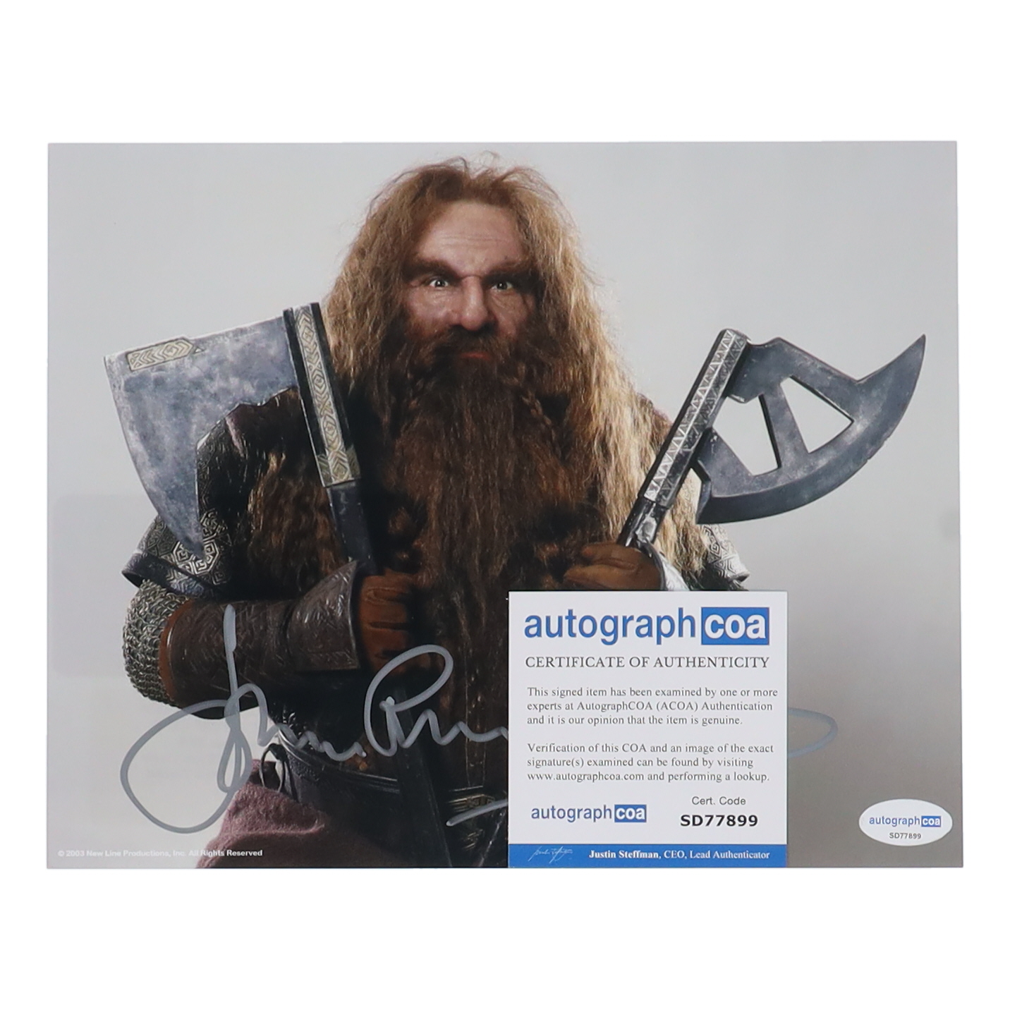 John Rhys-Davies Signed "Lord of the Rings" 8x10 Photo (AutographCOA ...