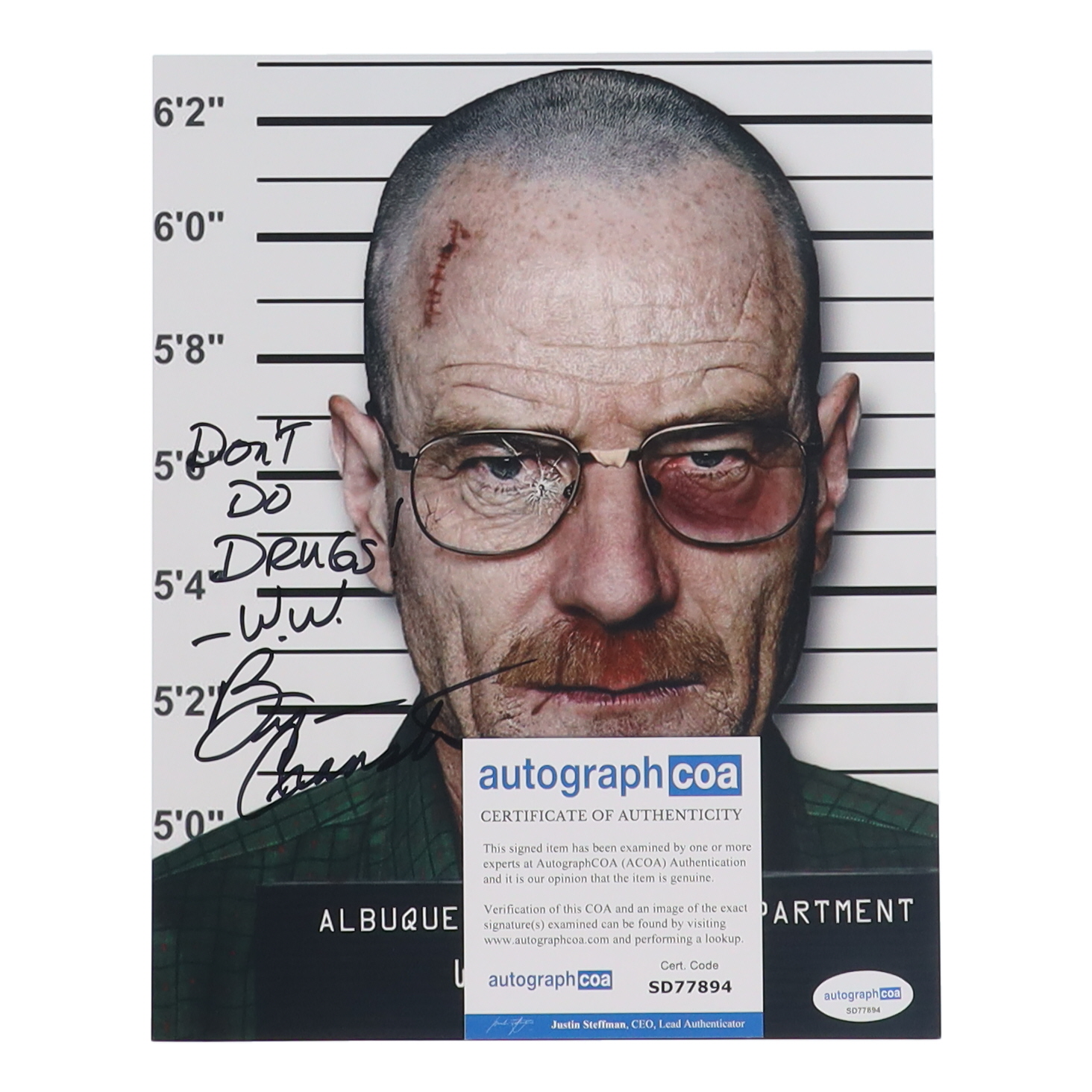 Bryan Cranston Signed "Breaking Bad" 8x10 Photo Inscribed "Don't Do ...
