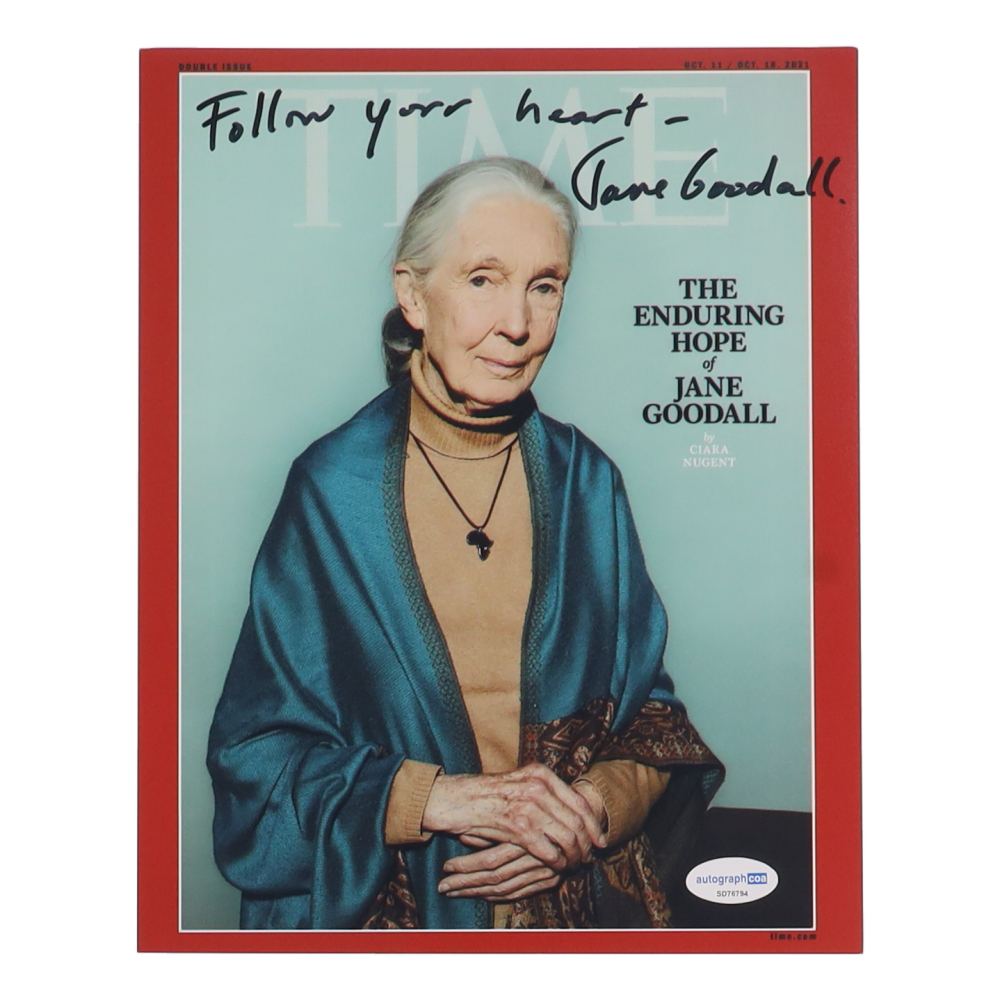 Jane Goodall Signed 8x10 Photo Inscribed "Follow Your Heart ...