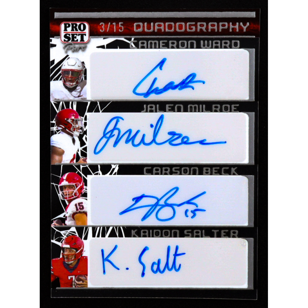Cameron Ward / Jalen Milroe / Carson Beck / Kaidon Salter Signed 2023 ...