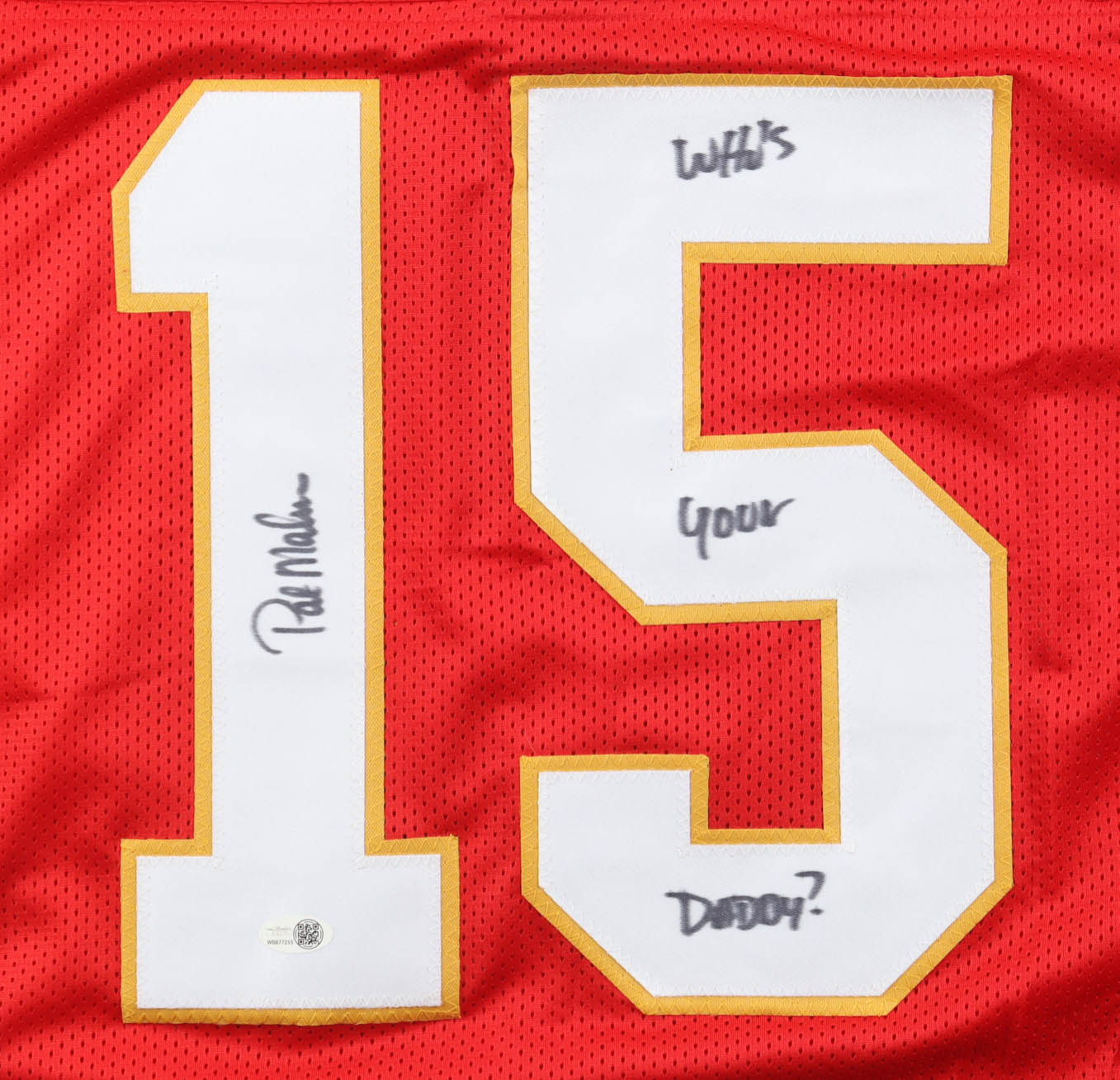 Patrick Mahomes Sr. Signed Jersey Inscribed "Who's your Daddy?" (JSA ...