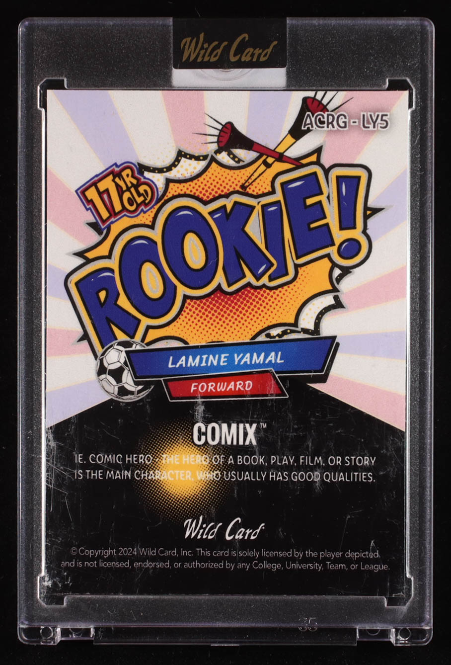 Lamine Yamal 2024 Wild Card Comix 17 Year Old Rookie! Red Blue Silver Crystal #LY5 RC #3/3 ...