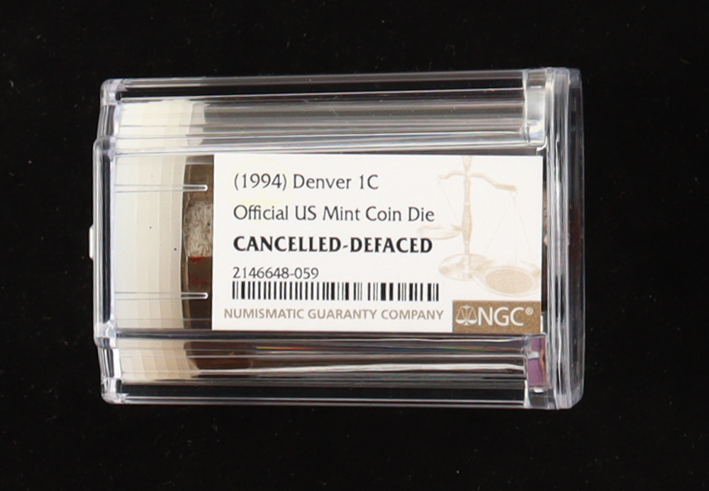 1994 Denver 1c Official US Mint Coin Die (NGC Cancelled-Defaced ...