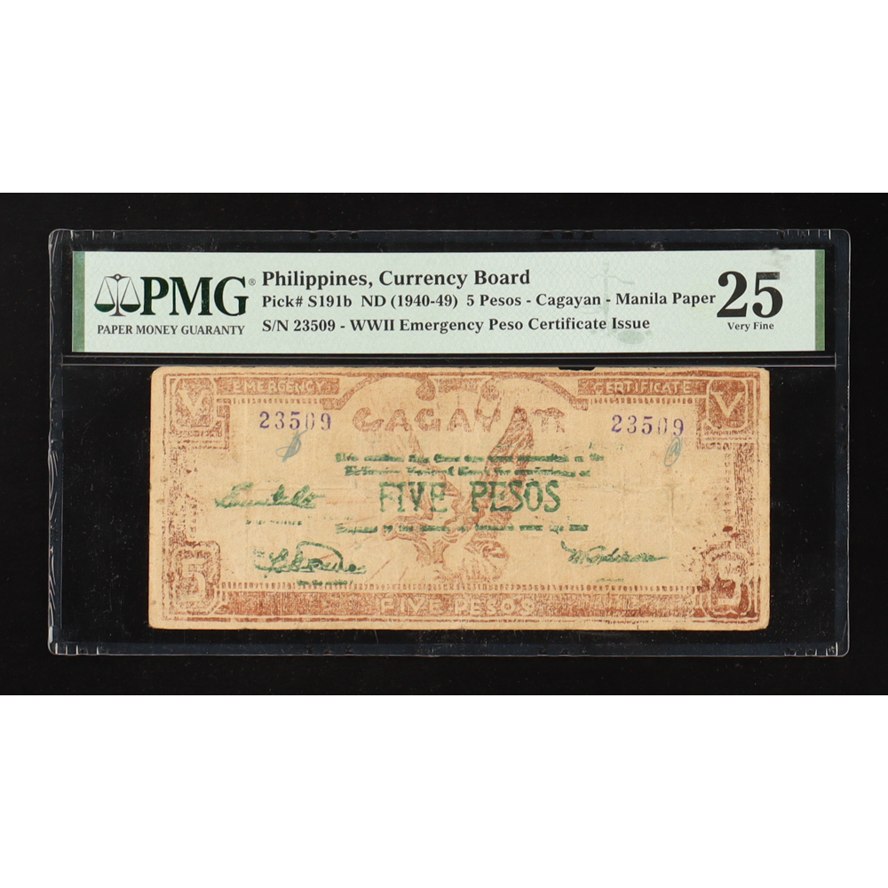 ND (1940-49) Philippines - 5 Pesos - Cagayan - WW2 Emergency Peso ...