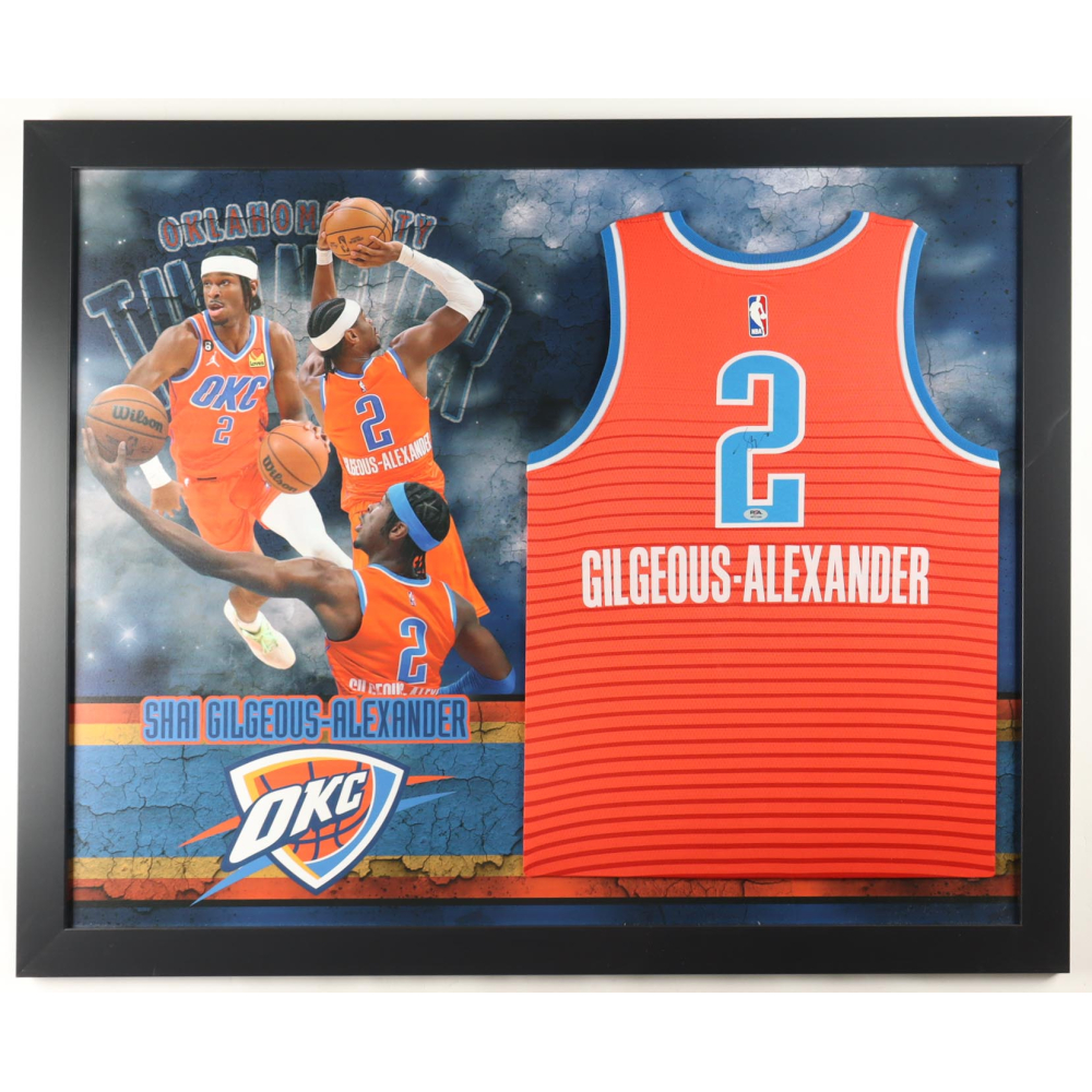 Shai Gilgeous-Alexander Signed Custom Framed Jersey Display (PSA) | Pristine Auction