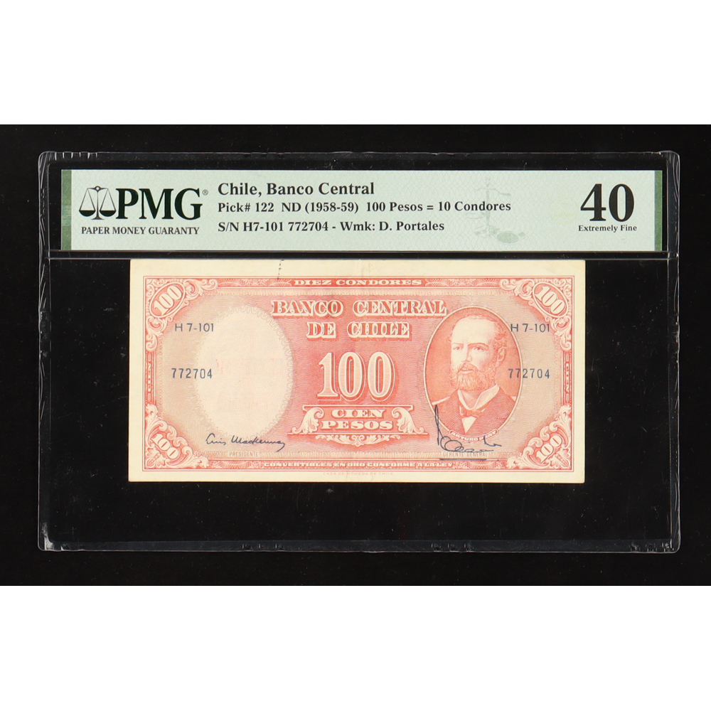 ND (1958-59) Chile, Banco Central - 10 Escudos Currency Note (PMG ...
