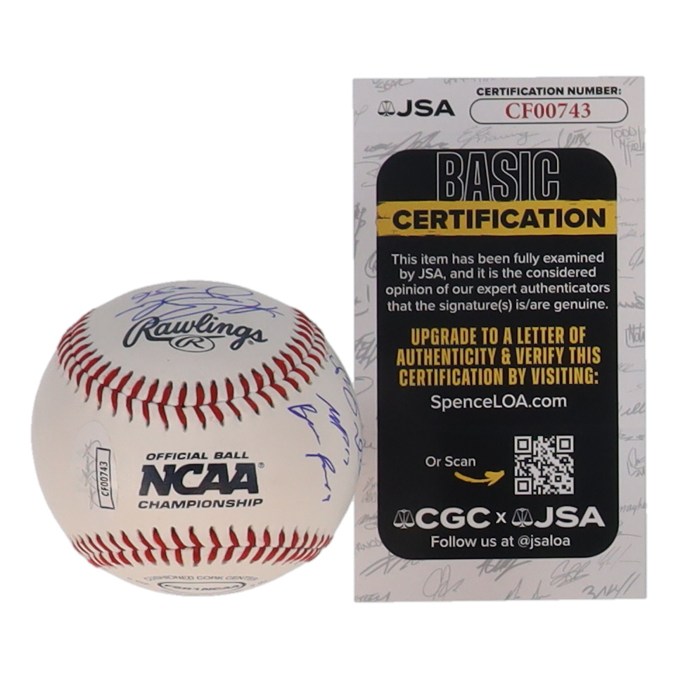 NCAA Championship Baseball Signed By (10) Including Kade Snell & Bryce ...