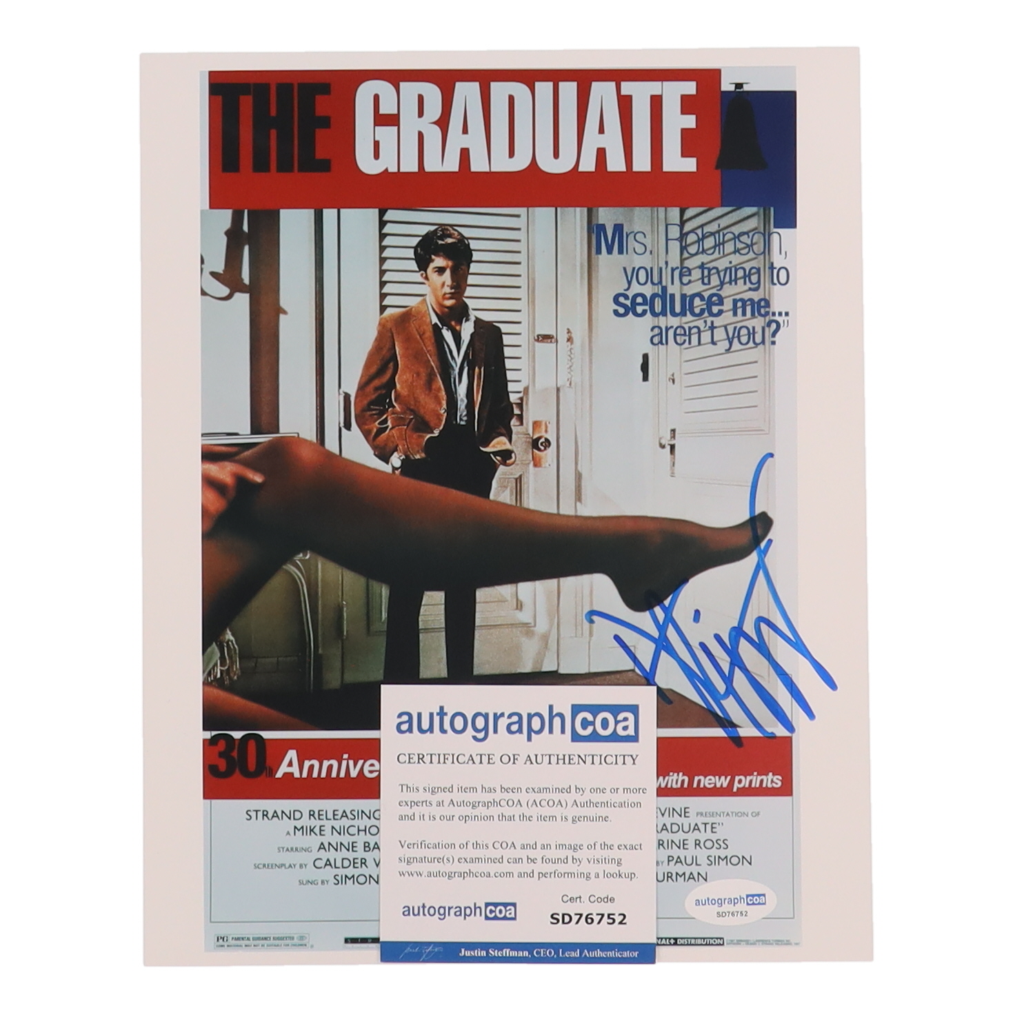 Dustin Hoffman Signed "The Graduate" 8x10 Photo (AutographCOA ...