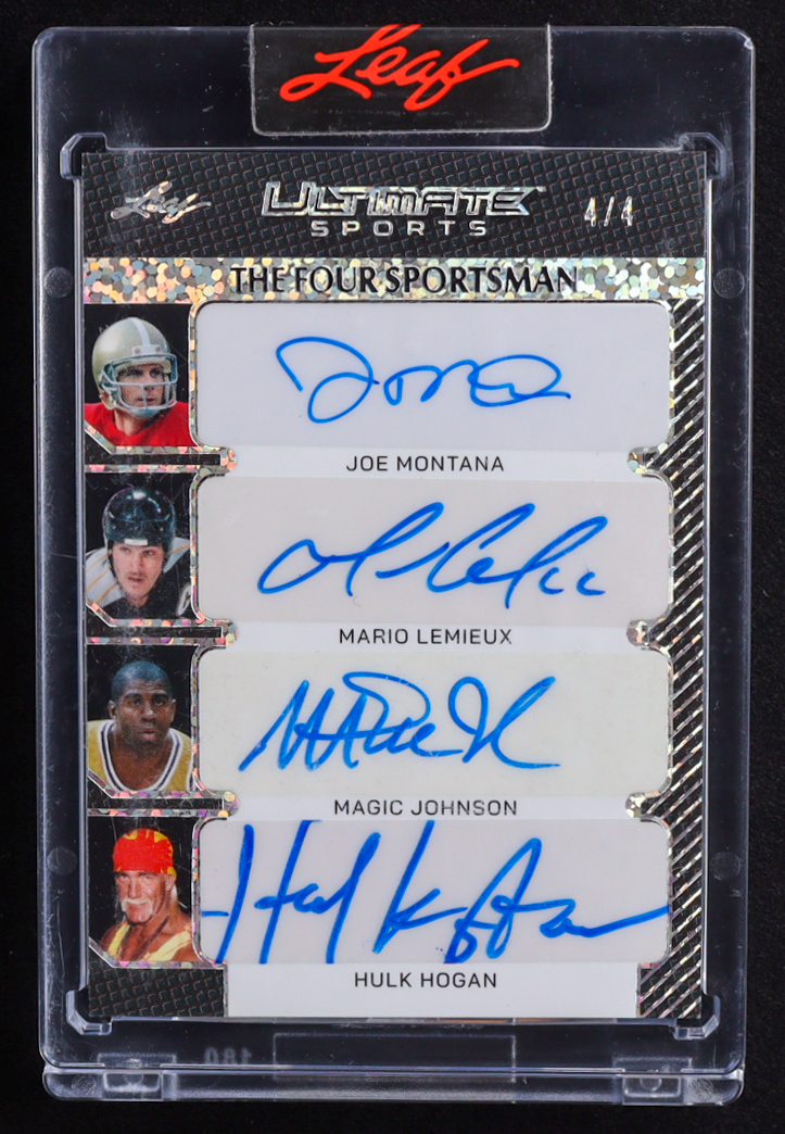 Joe Montana / Mario Lemieux / Magic Johnson / Hulk Hogan 2024 Leaf ...