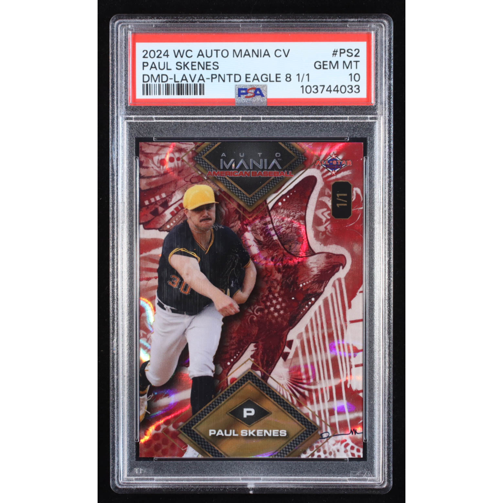 Paul Skenes 2024 Wild Card Auto Mania American Baseball Diamond Lava Eagle #AMADPS2 RC #1/1 (PSA ...