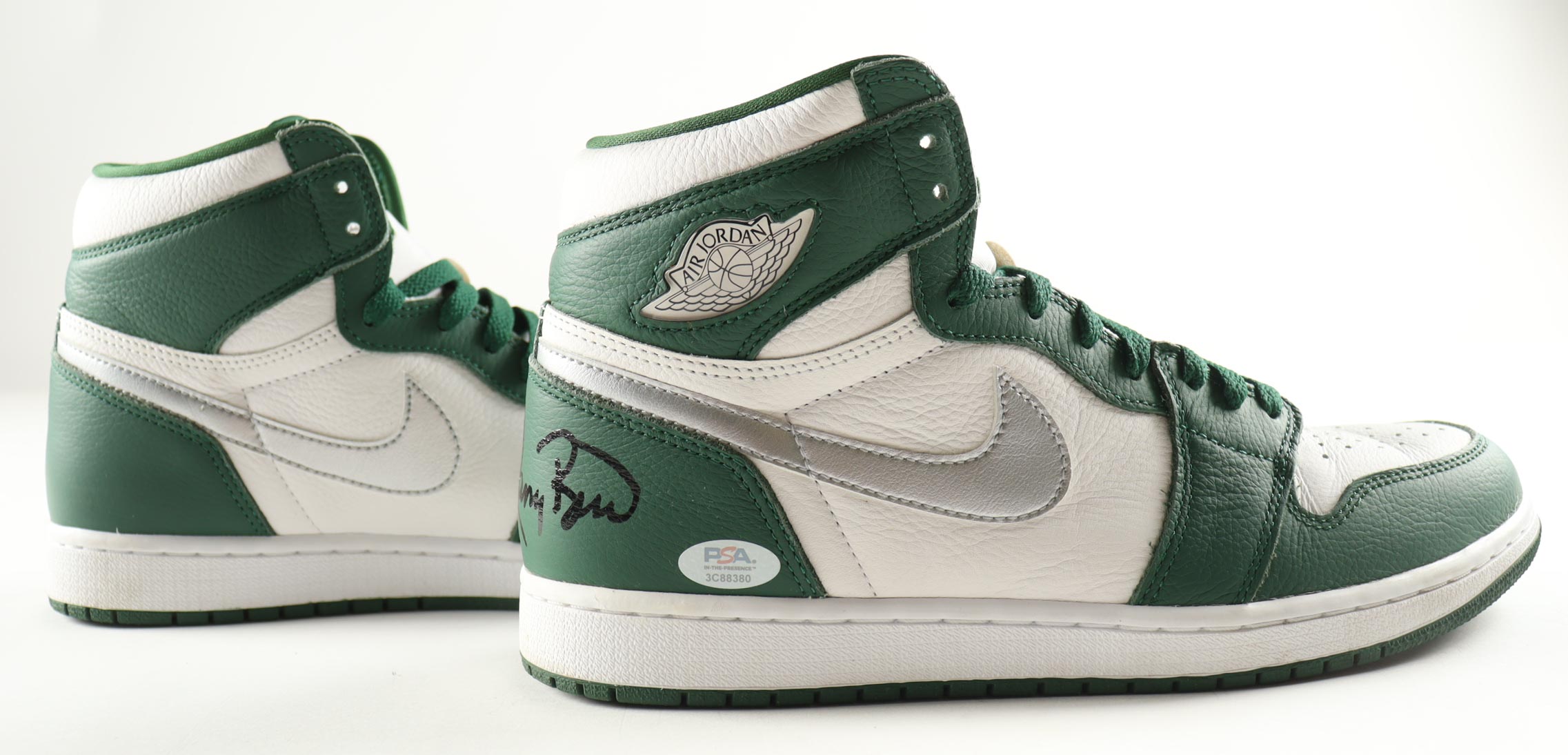 Larry Bird Signed Pair Of Nike Air Jordan Basketball Shoes (PSA ...