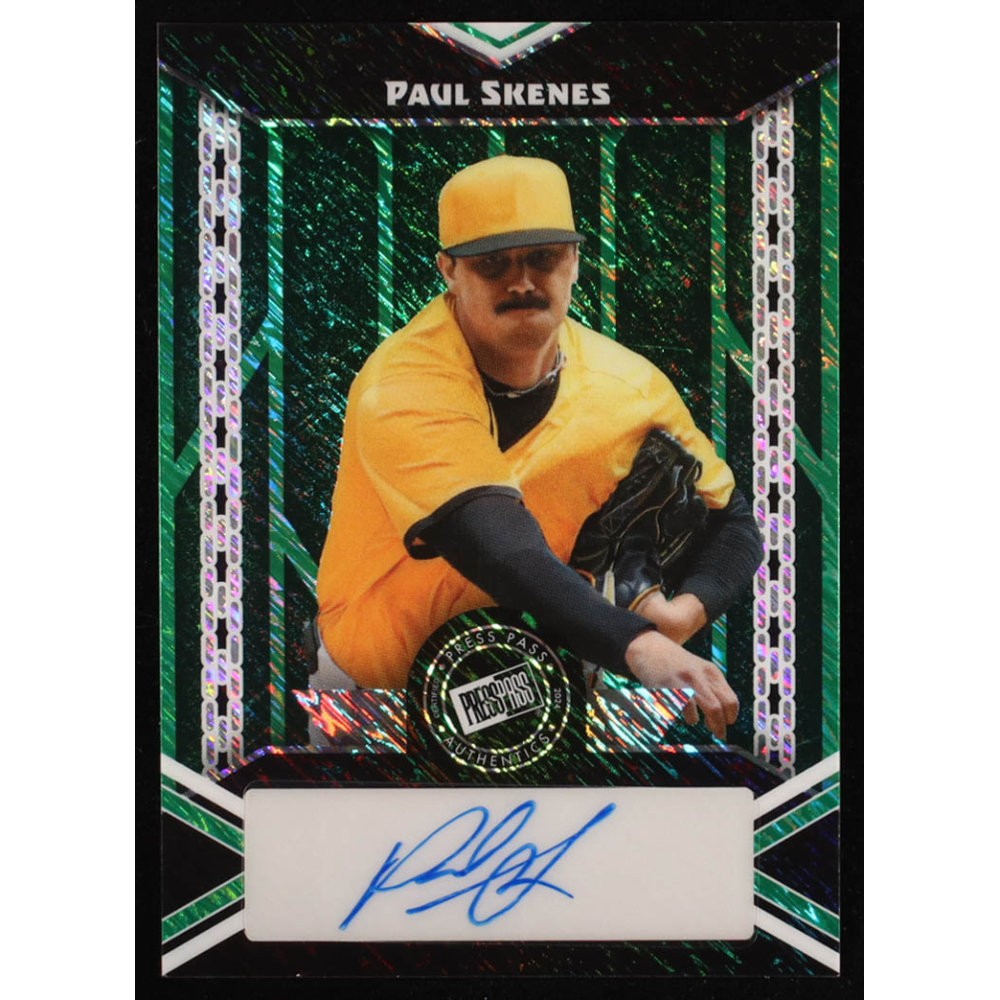Paul Skenes Signed 2024 Leaf Press Pass Autograph Green Shimmer #20A ...