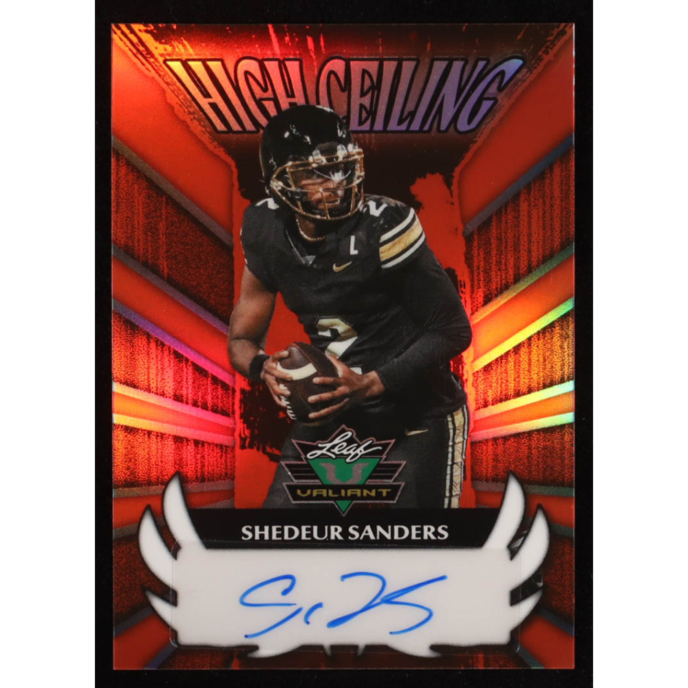 Shedeur Sanders Signed 2024 Leaf Valiant High Ceiling Autograph ...