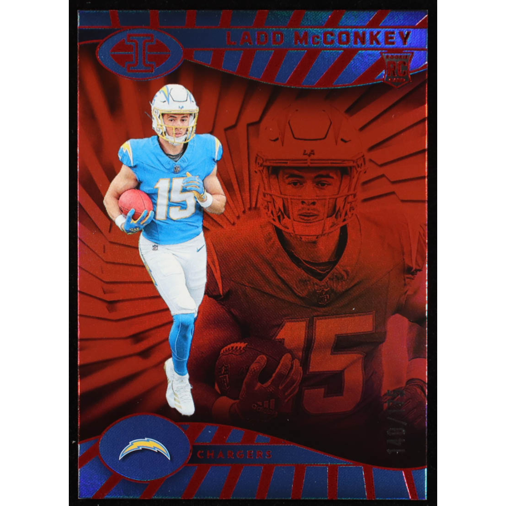 Ladd McConkey 2024 Panini Illusions Trophy Collection Red #51 RC #140/ ...