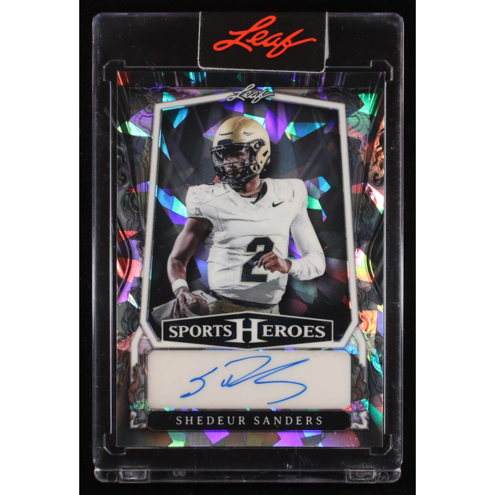 Shedeur Sanders Signed 2025 Leaf Sports Heroes Autograph Crystal #BA ...