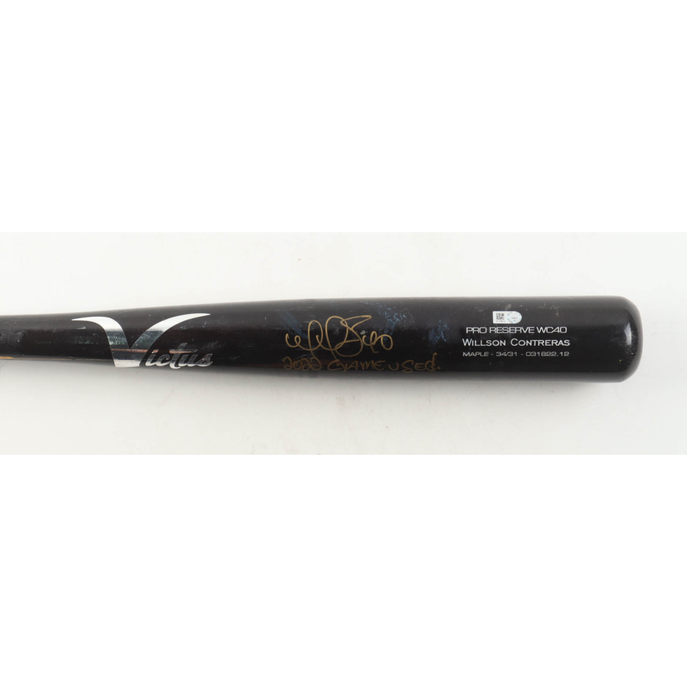 Wilson Contreras Signed Game-Used Victus Pro Baseball Bat Inscribed ...