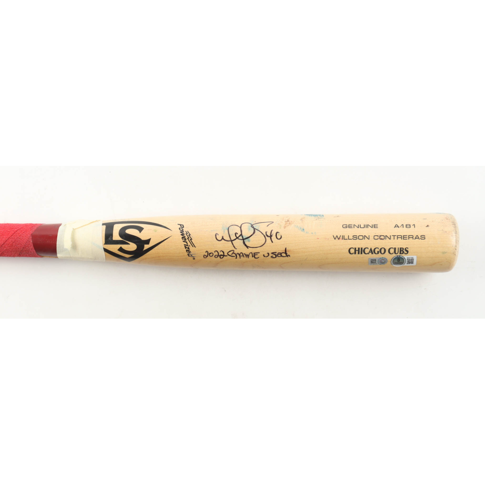 Wilson Contreras Signed Game-Used Louisville Slugger Pro Baseball Bat ...