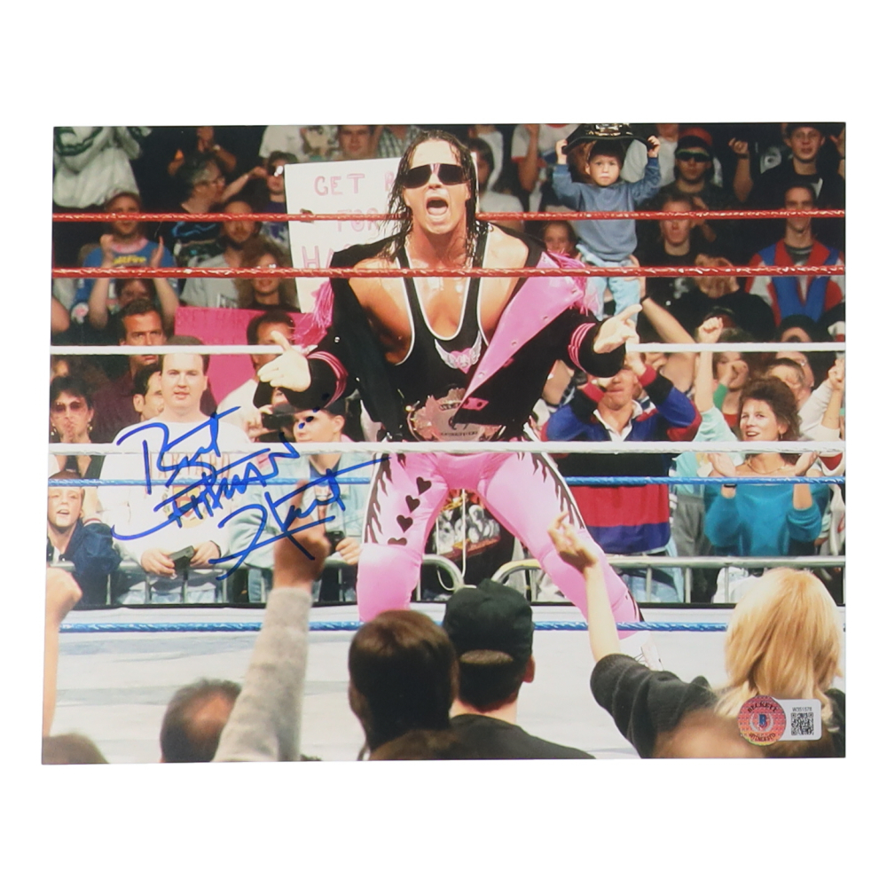 Bret "Hitman" Hart WWF Signed 8x10 Photo (Beckett) | Pristine Auction