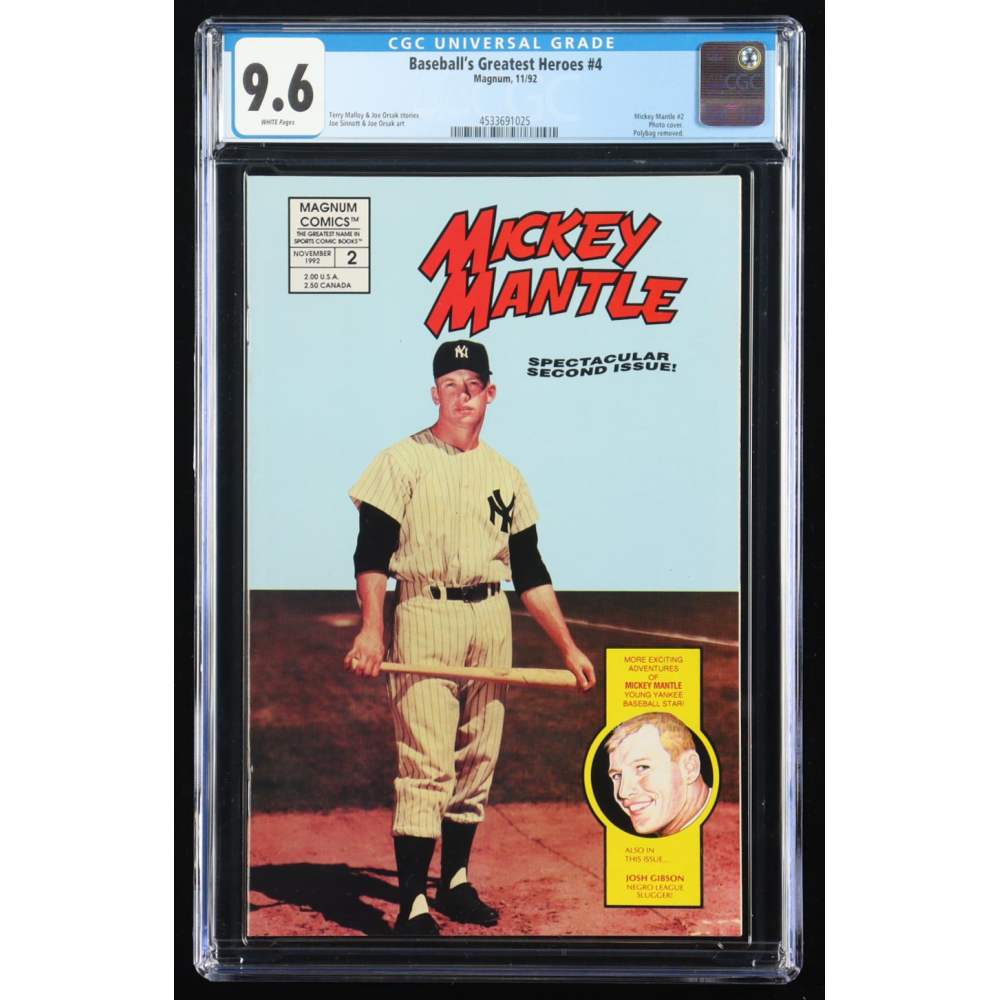1992 "Baseball's Greatest Heroes" Issue #4 Magnum Comic Book (CGC 9.6 ...