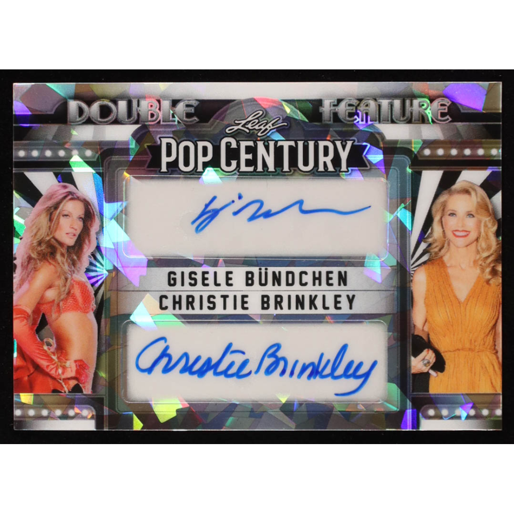 Gisele Bundchen / Christie Brinkley Signed 2025 Leaf Pop Century Double ...