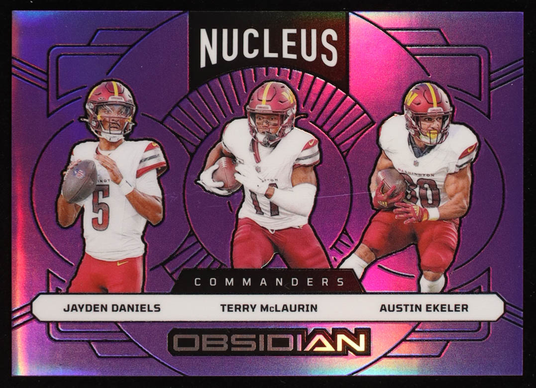 Jayden Daniels / Austin Ekeler / Terry McLaurin 2024 Panini Obsidian ...