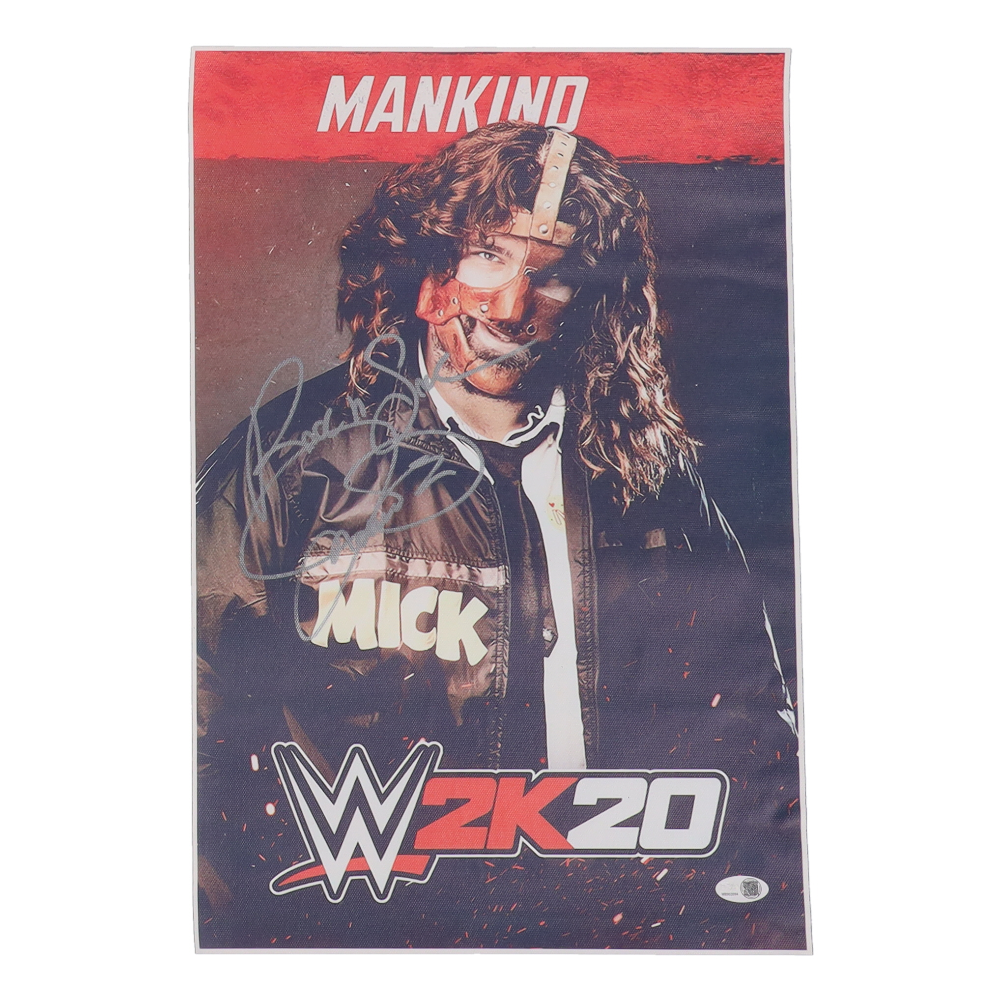 Mankind Signed "WWE" 12x18 Photo Canvas Inscribed "Rock N Sock" (JSA ...