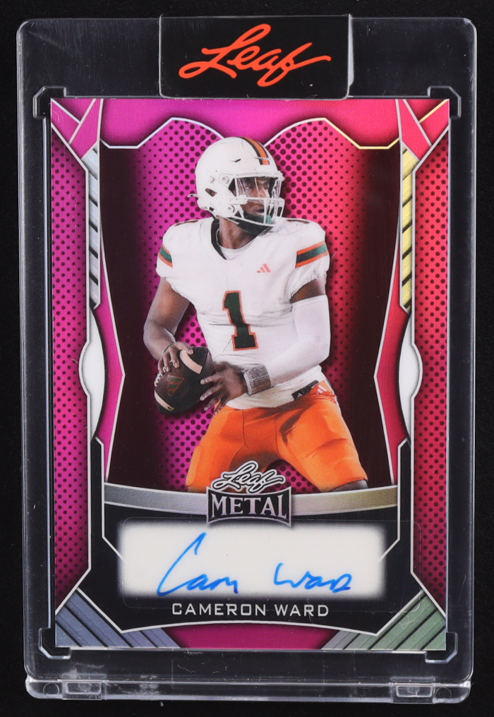Cam Ward 2025 Leaf Metal Autograph Pink #MACW1 RC #5/30 | Pristine Auction