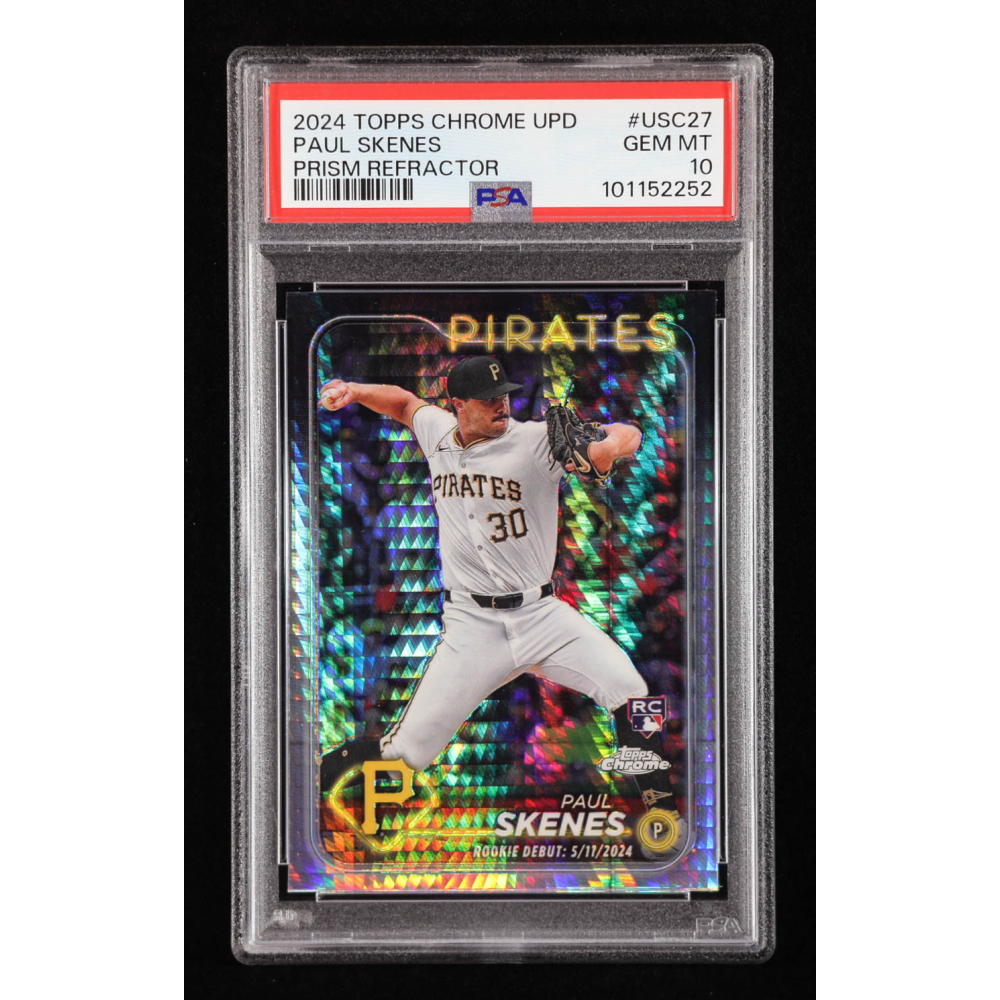 Paul Skenes 2024 Topps Chrome Update Prism Refractors #USC27 RC (PSA 10 ...