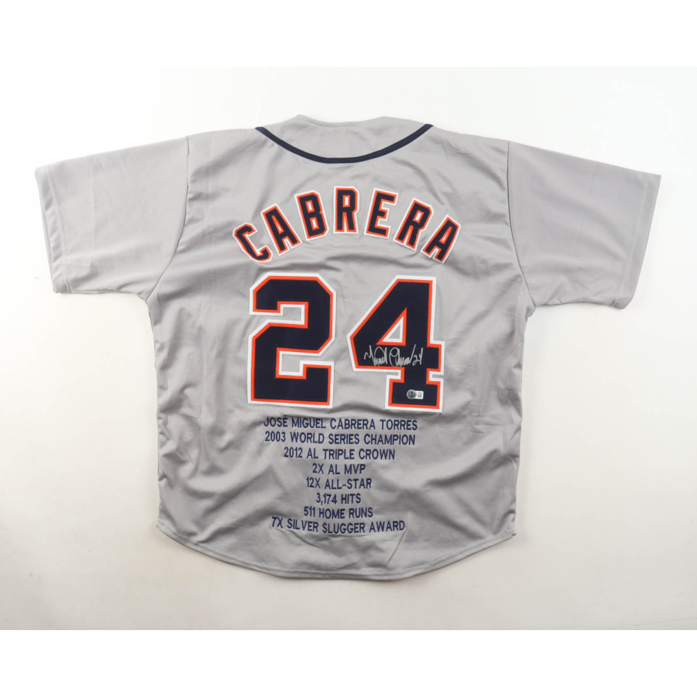 Miguel Cabrera Signed Career Stat Jersey (Beckett) | Pristine Auction