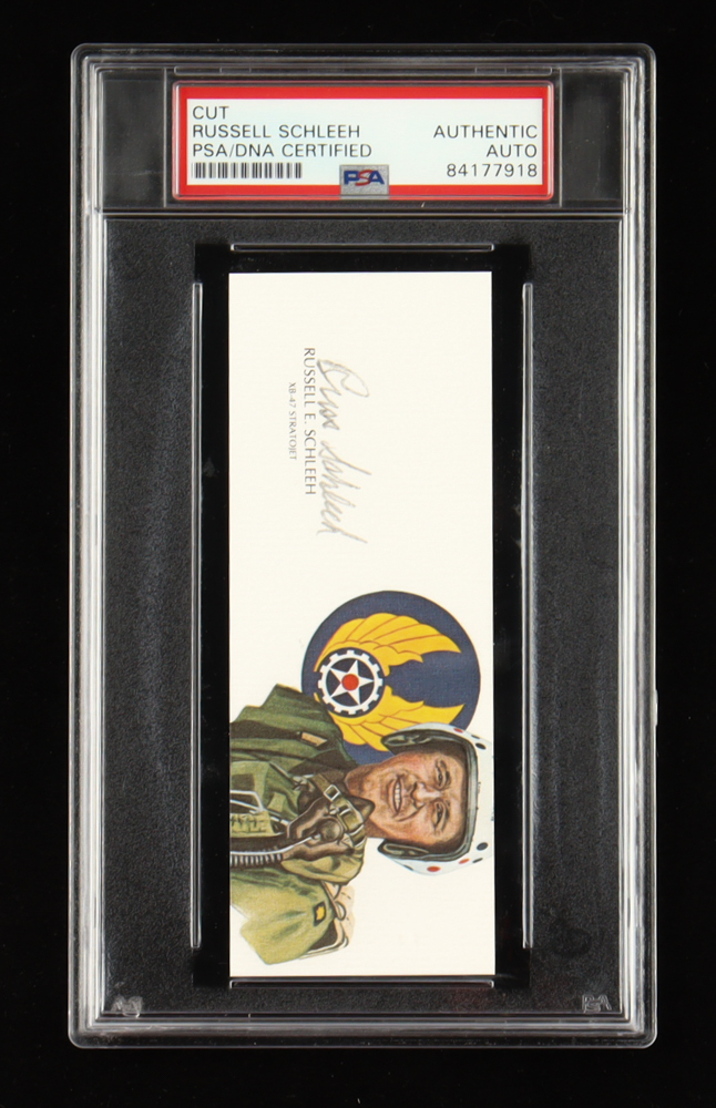 Russell Schleeh Signed Cut with Portrait Bomber Test Pilot (PSA ...