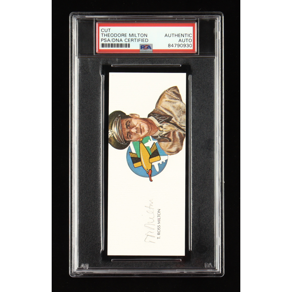 Theodore Milton Signed Cut With Portrait WWII 384th BG Pilot (PSA ...